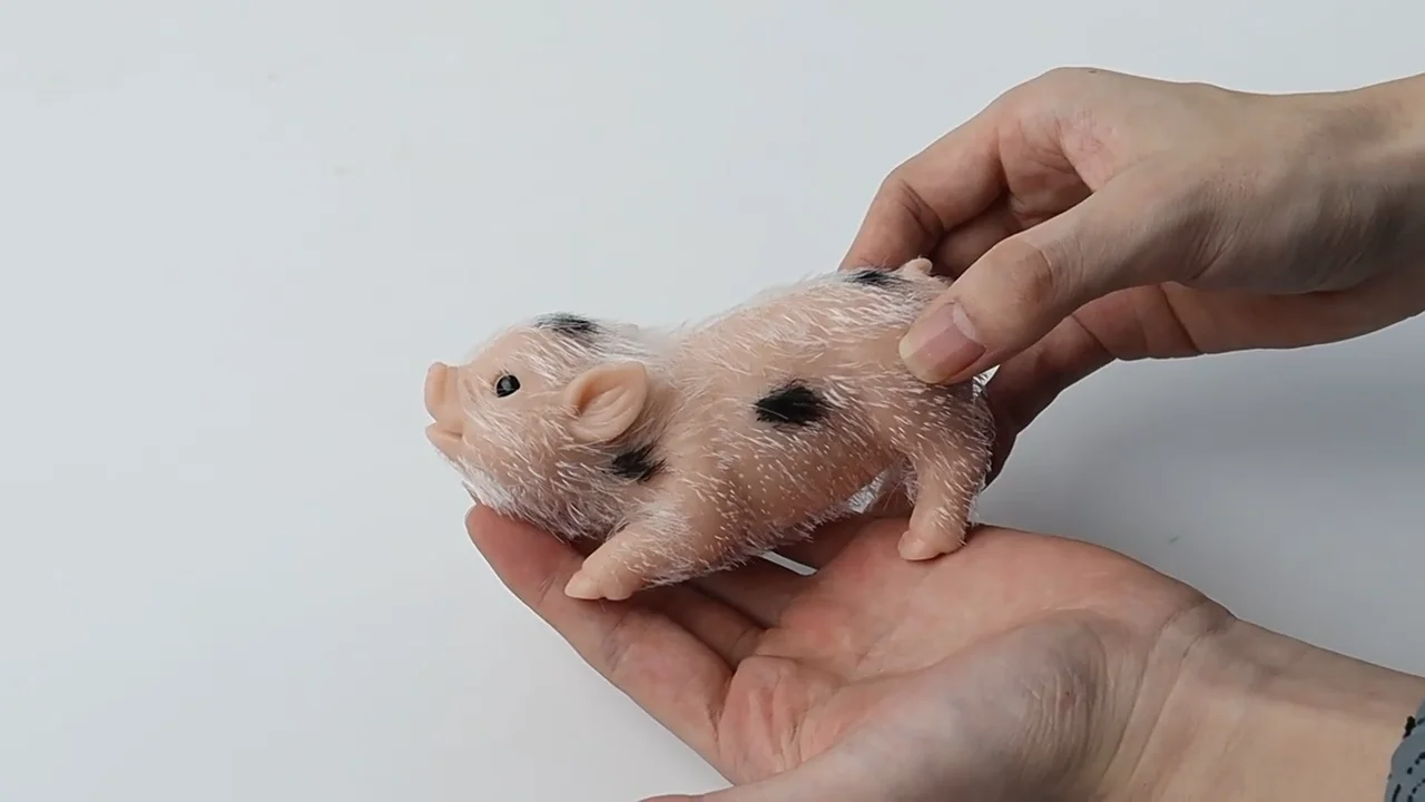 5inch Mini Realistic Silicone Pig Stretchy Fake Animals Body Mini ...