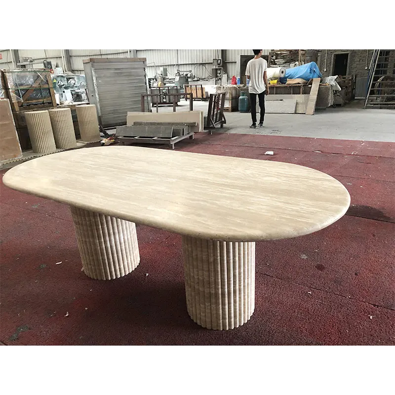 Alibaba.com: Customizable natural stone oval dining table with marble ...