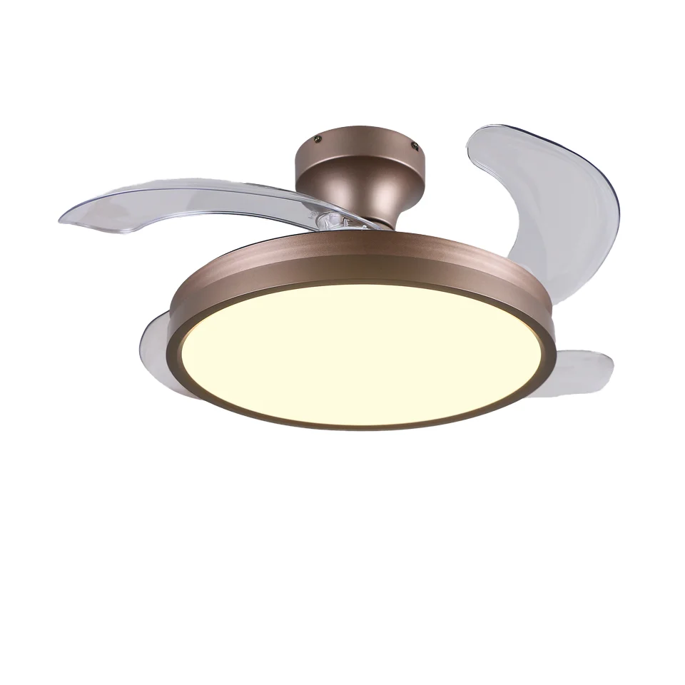 Modern LED Ceiling Fan Light Invisible 3 Blades Restaurant Use Remote ...