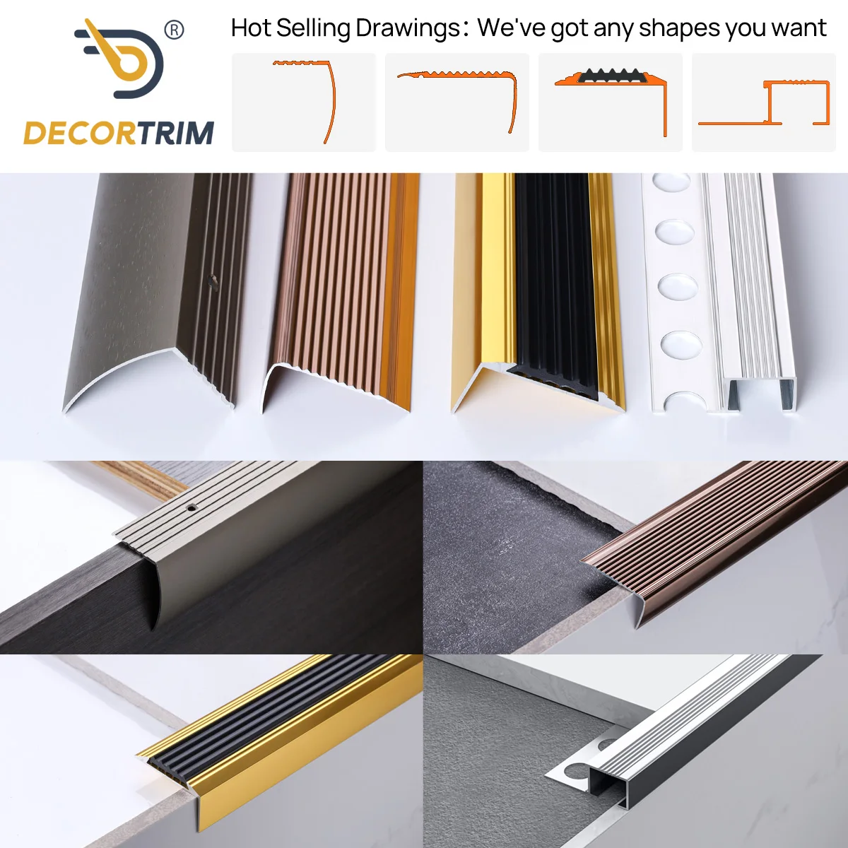 Prolink Metal Factory T Channel Profile Aluminum Tile Trim