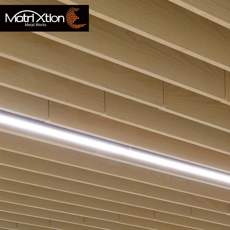 Aluminum Linear Wood Baffle Ceilings - Stylish & Functional