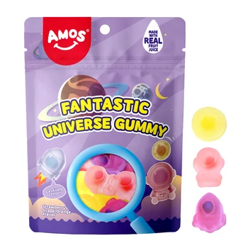 Amos Jam Filled Gummy Jelly Universe Shape Fruit Flavor Halal Sweet ...
