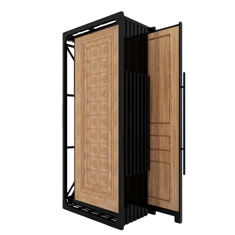 Custom Showroom Modern Wooden Door Stands Pull-Push Style Sliding Doors ...