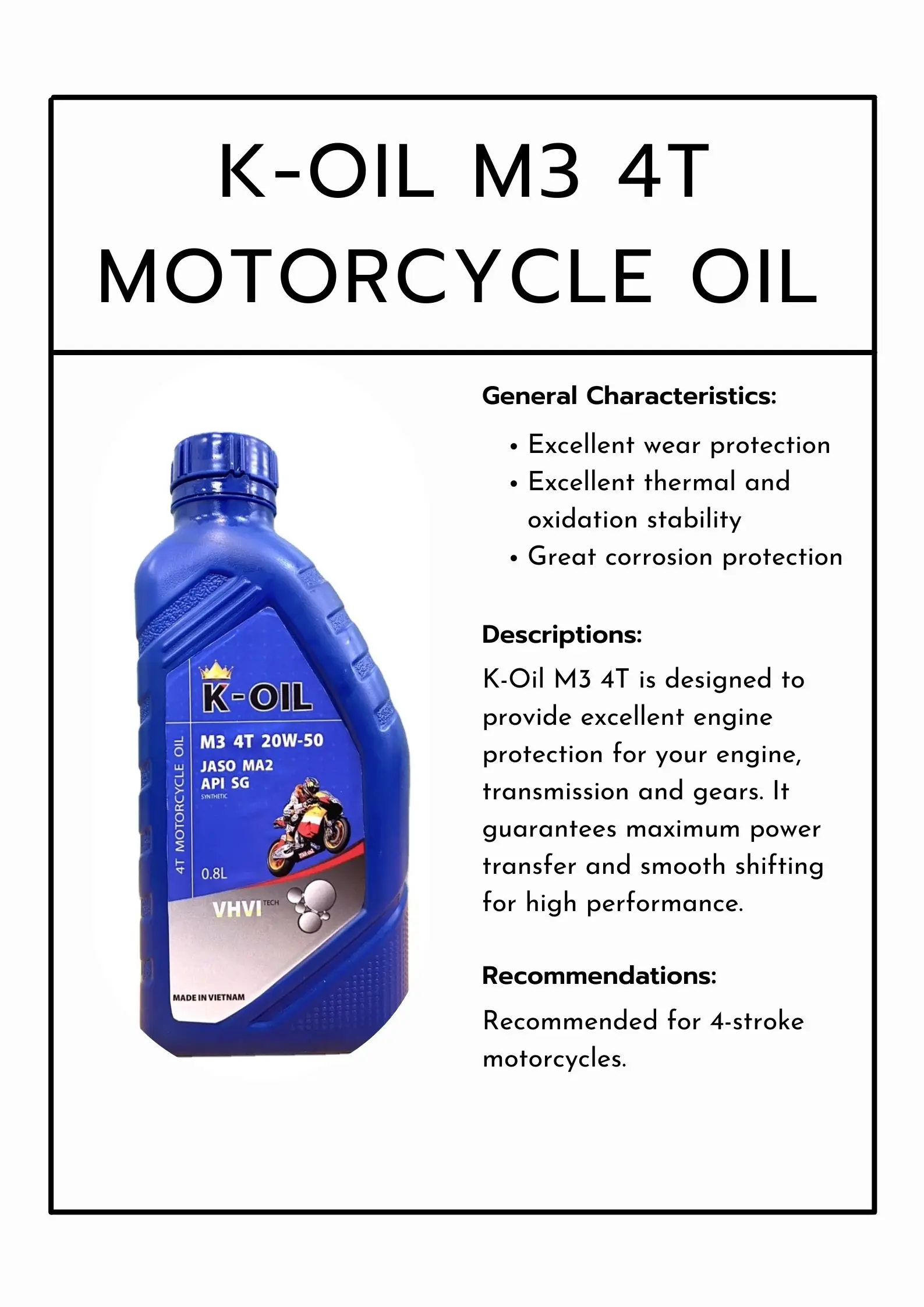 K-机油m3 4t机油api Sg Jaso Ma2 10w-50腐蚀防护高标准摩托车机油4冲程电机最佳价格 - Buy 润滑油阿联酋壳牌机油汽车发动机油肛门润滑油摩托车润滑油润滑脂沥青4t ...
