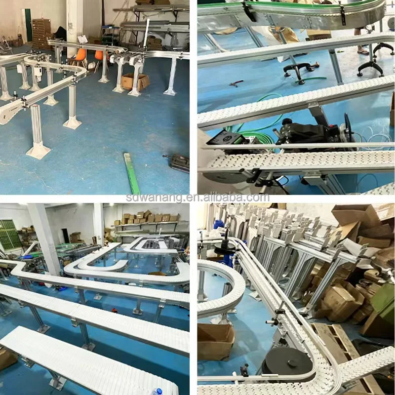 90 Degree Turn Conveyor With Baffles Straight Modular Belt Conveyer ...