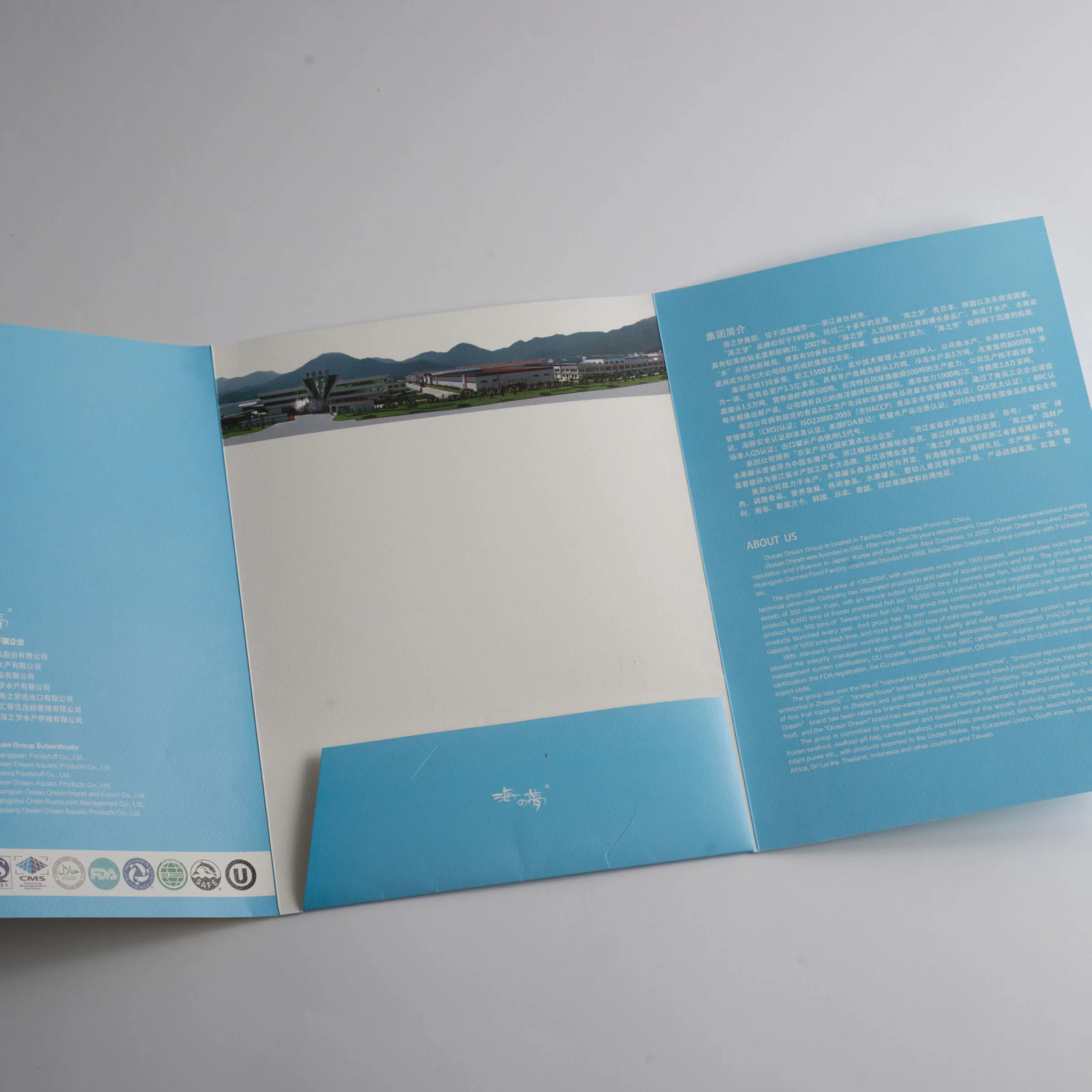 300gsm Cardstock Single Pocket Trifold Presentation Folder File Folder ...