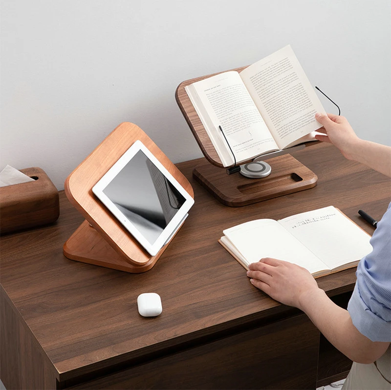 Adjustable Book Stand Support Wooden Book Holders For Reading Hands ...