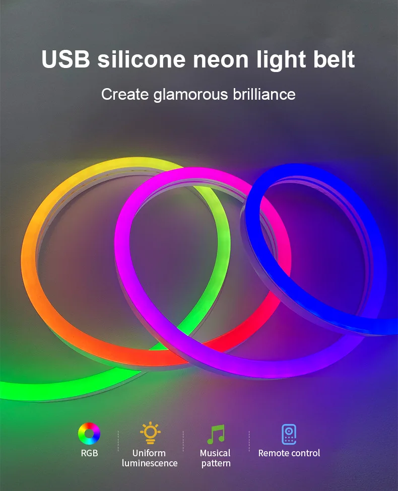 DIY Addressable RGB LED Neon Strip Light 12V 24V 06*12mm 5m 10m IP67 ...