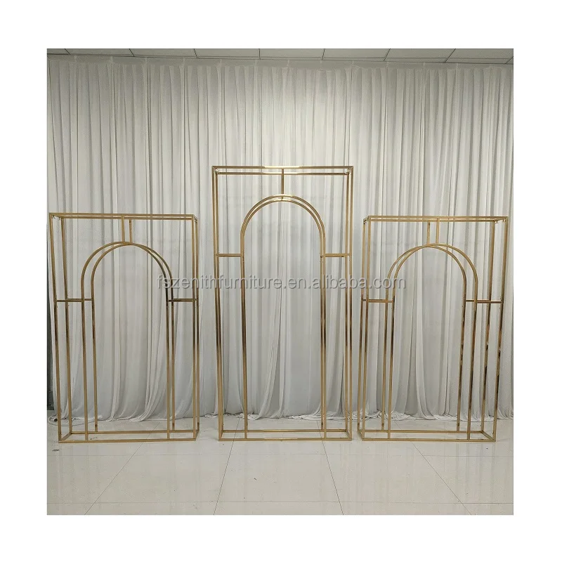 Modern Wedding Party Supplies Removable Stainless Steel Gold Shelf ...