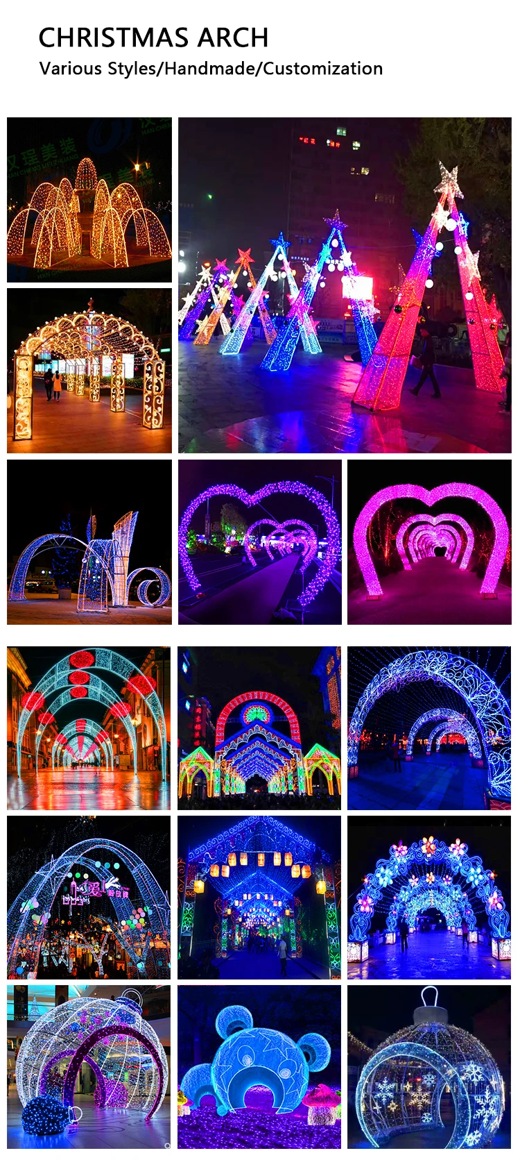 Led Street Arch Heart Outdoors Motif Lights Festival Large Christmas ...
