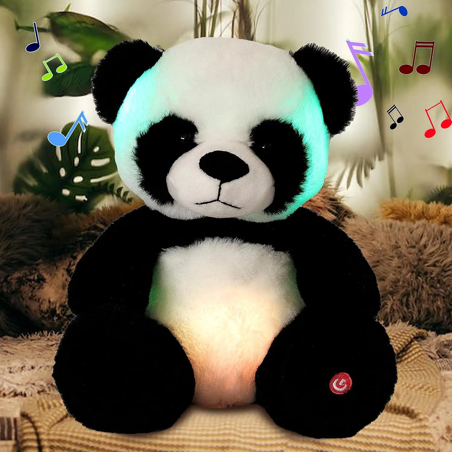 Musical Plush Panda Stuffed Animal Soft Glowing LED Light-up Nightlight ...