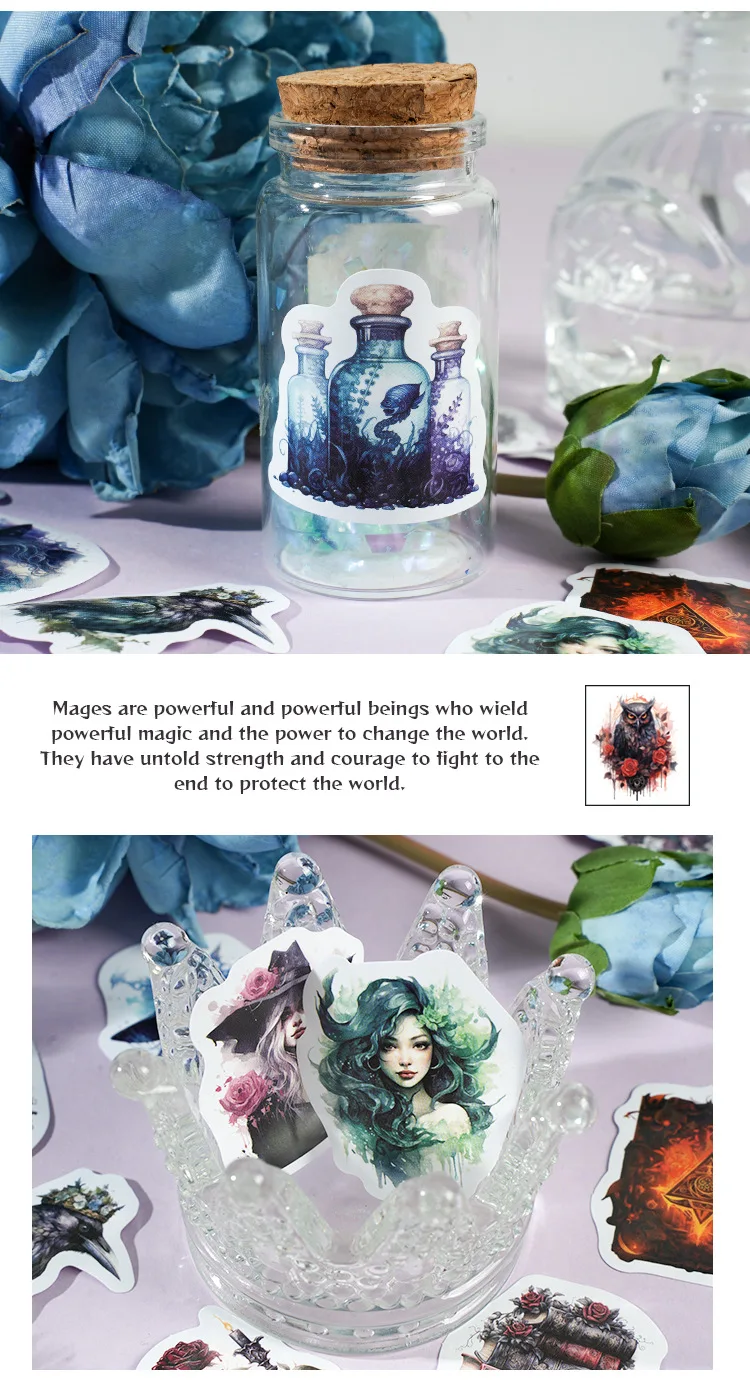 30pcs/box Box Stickers Fantasy Wizard Wizard Theme Handbook Diy ...
