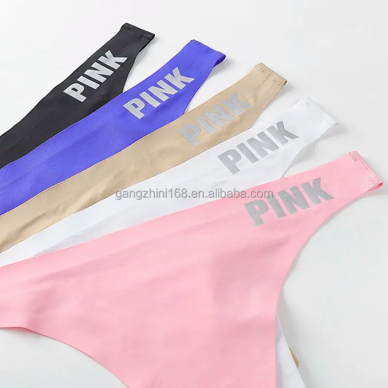 Custom Logo High Cut Print Thongs Sexy T Back G String Panty Seamless
