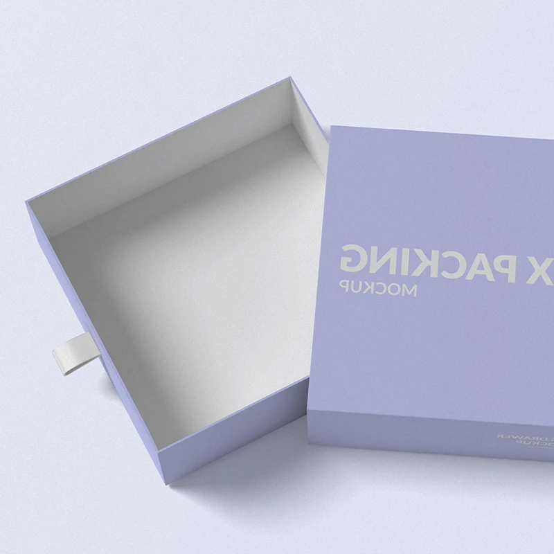 Custom Luxury Small Size Purple Color Rigid Drawer Box For Macaron Gift ...