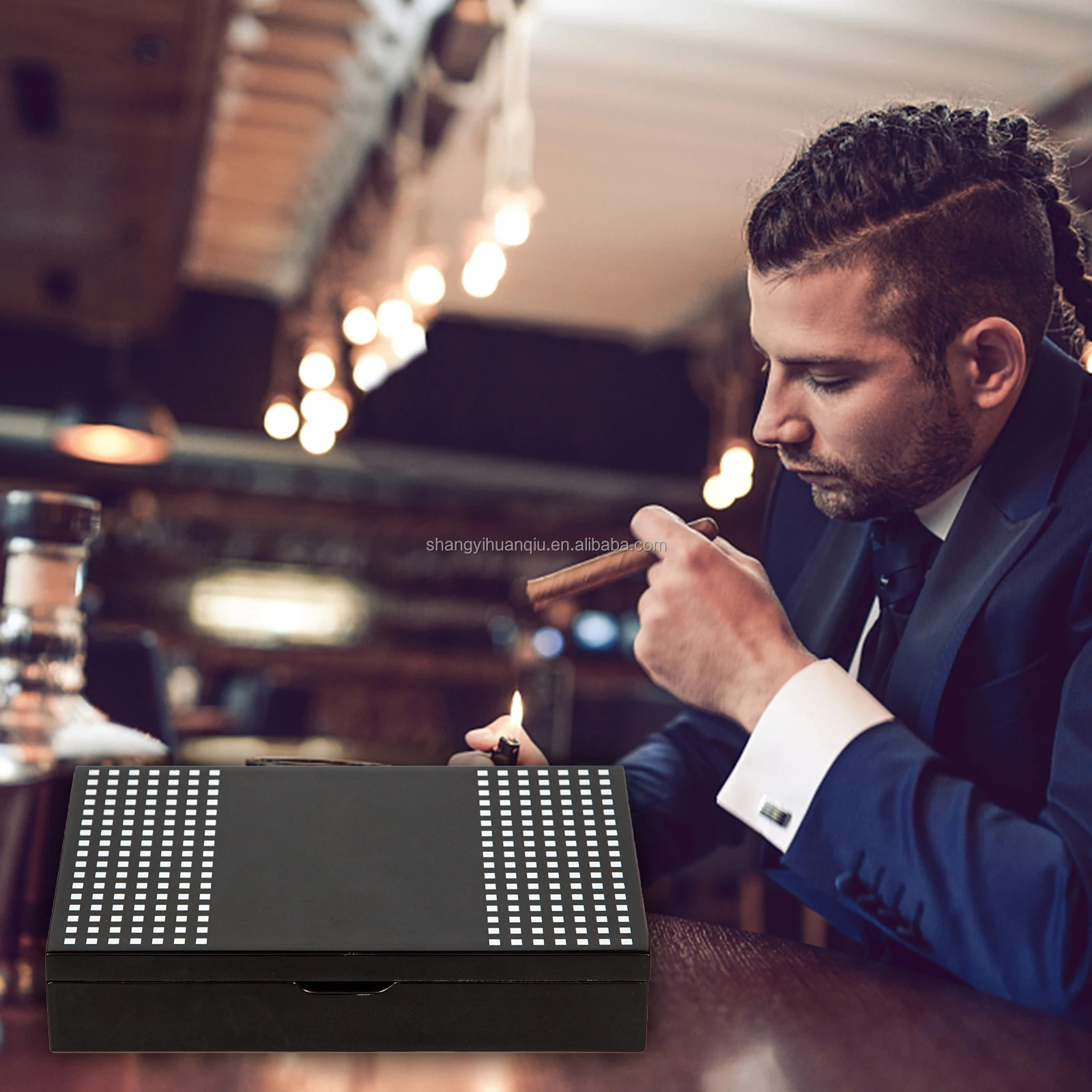 Wooden Boxes With Hinged Lids Wooden Box Solid Cigar Humidor Box Case ...