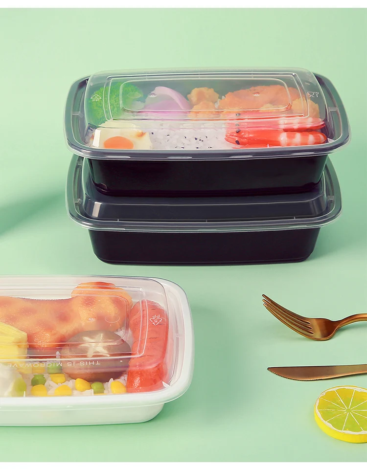 2000ml Pp Plastic Food Container Take Away Bento Lunch Box Disposable ...