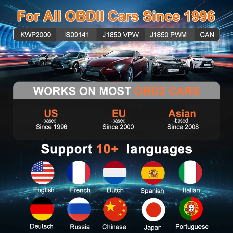 Original TX302 All OBD2 Function Enhanced Car Engine Light Code Reader ...