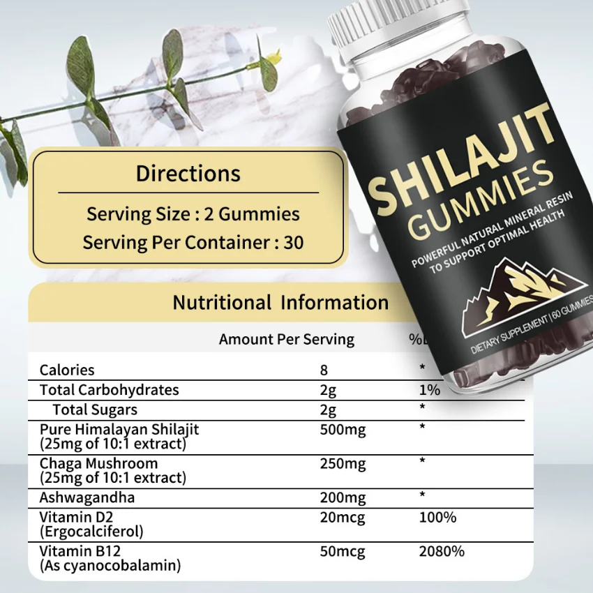 OEM Shilajit Gummies 500mg - Pure Himalayan Extract for Energy, Memory & Sleep Support | Dietary ...