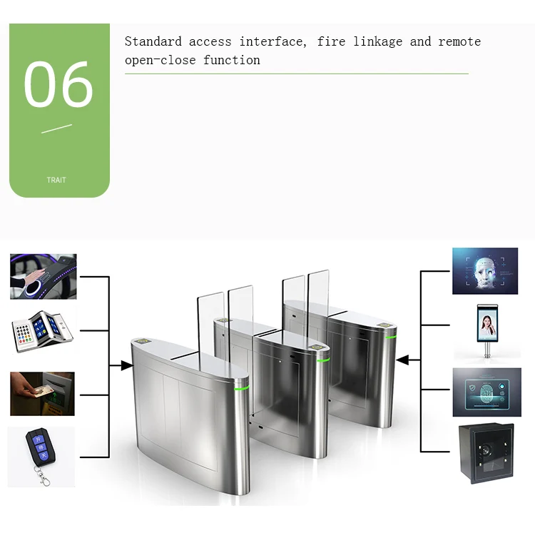 Secure Office Gym Access Control System RFID Card Sliding Turnstile ...