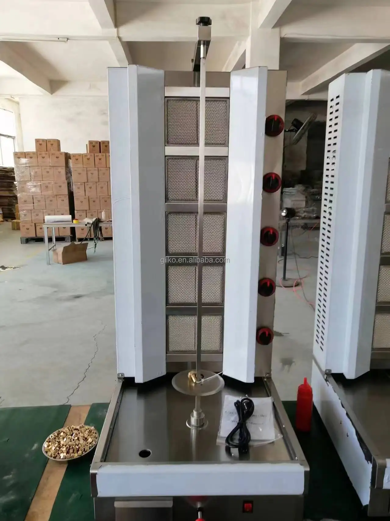 Automatic Cutting Shawarma Grill Chicken Kebab Maker Gas LPG Desktop ...