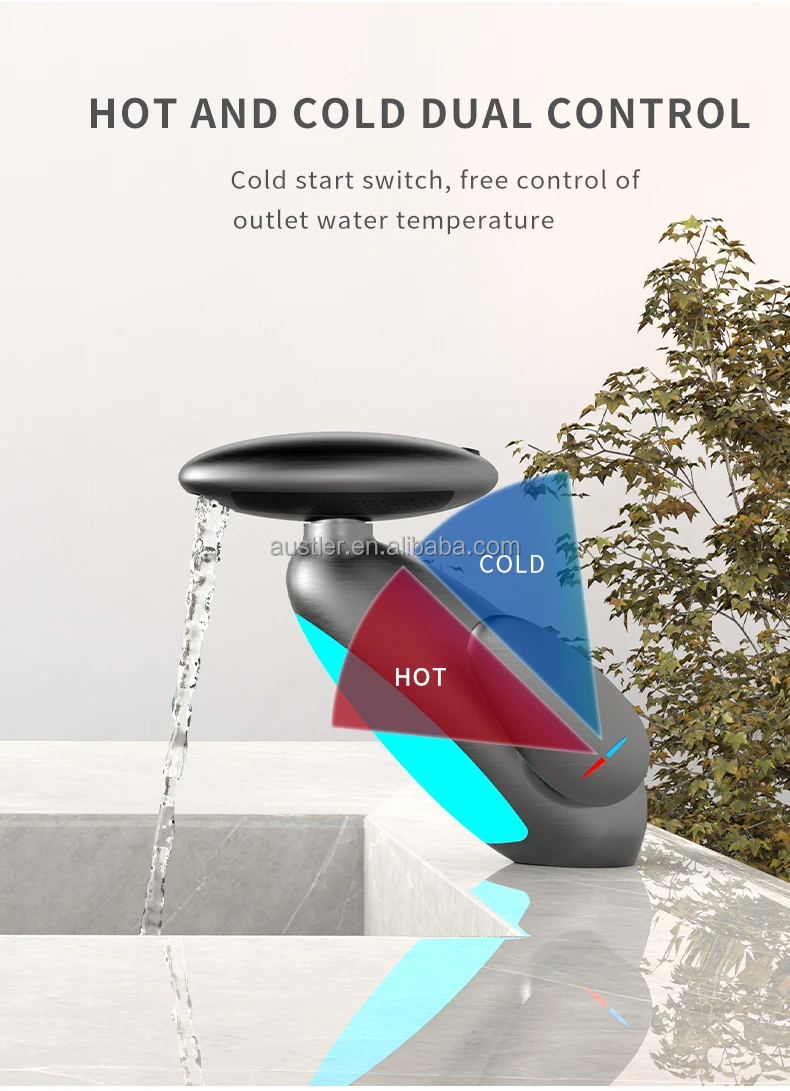 Modern LED Ambient Light Wash Basin Faucet - Single Hole Bathroom Basin ...