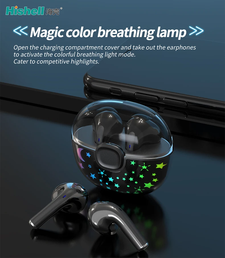 Custom Pattern Fashion Transparent Cabin Tws Wireless Earbuds With ...