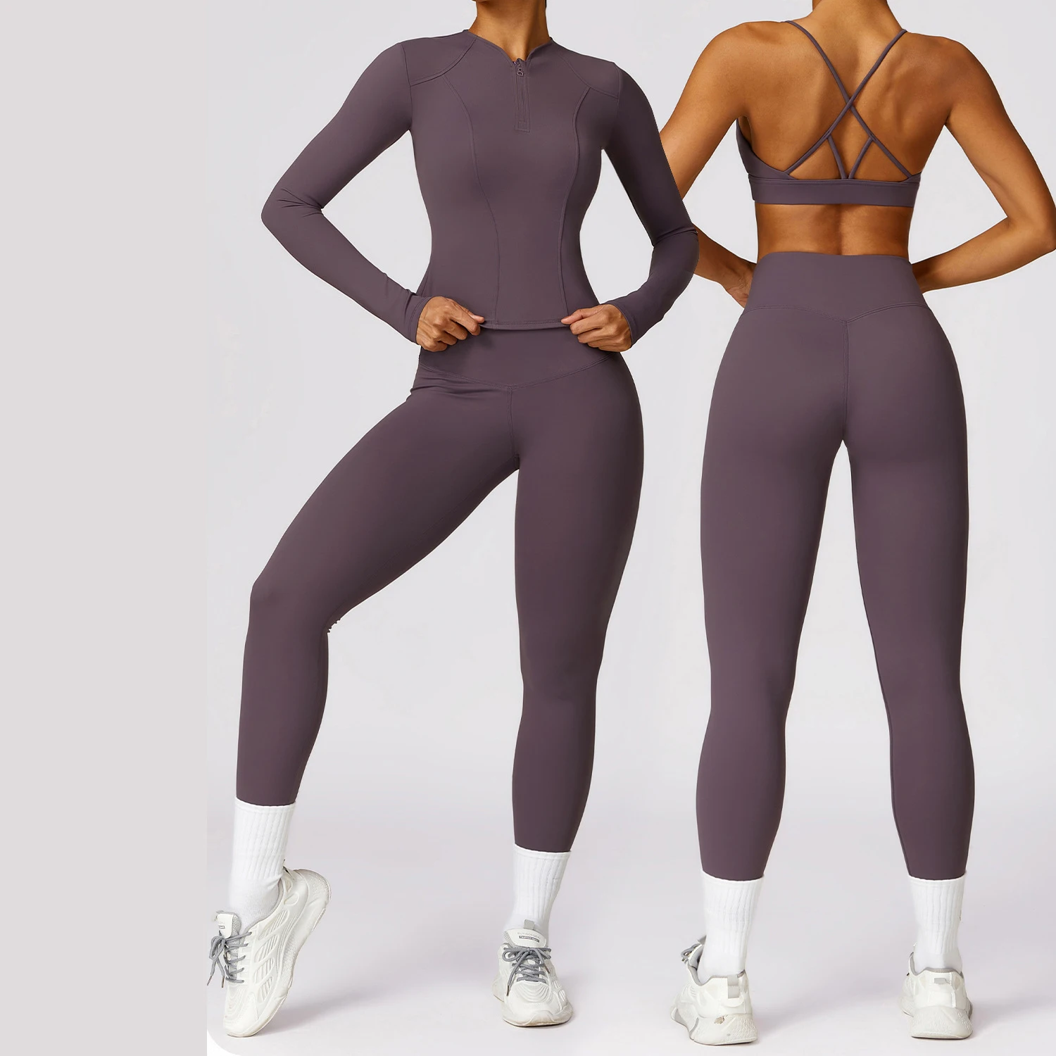 Custom Logo Compression Yoga Clothing Gym Fitness Sets Push Up Workout Sportswear Gym Yoga Wear ...