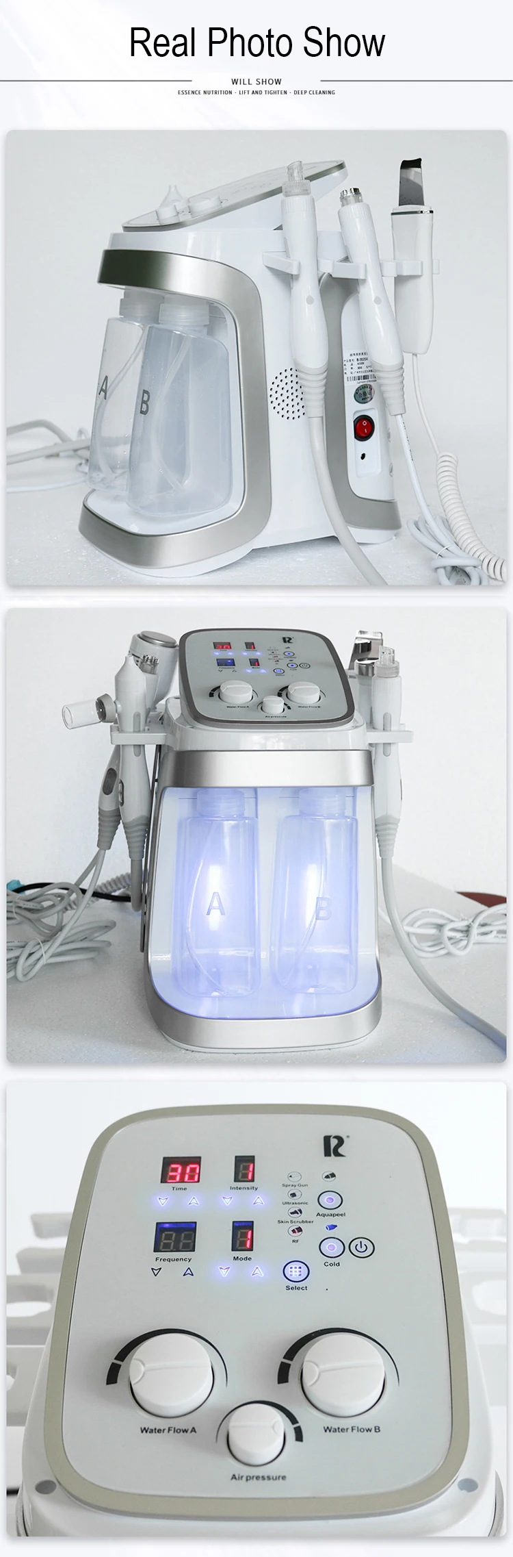 6 in 1 H2o2 Water Oxygen Jet High Frequency Plasma Care Facial Small ...
