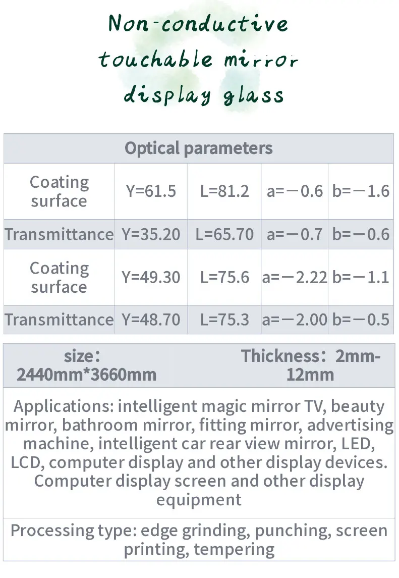 2mm 3mm Custom Touch Screen Smart Magic Display Mirror For Display ...