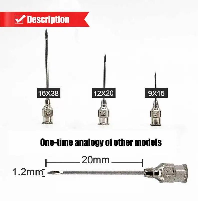 Stainless Steel 304 Veterinary Syringe Needles for G7 G12 G14 G16