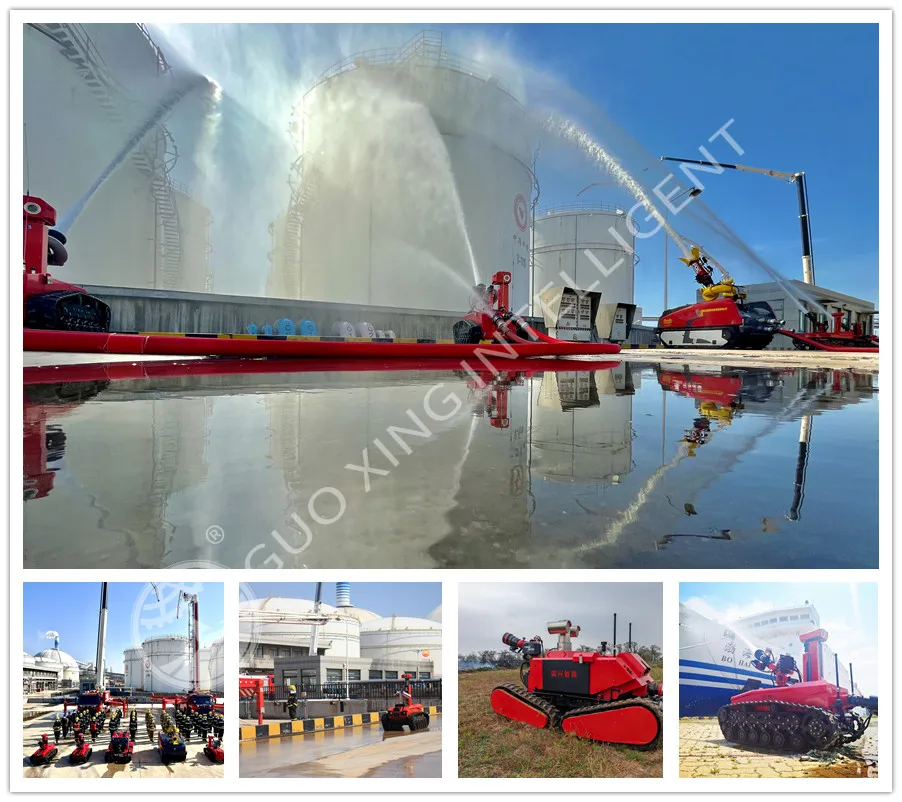 RXR-M100BGD Firefighting Robot Rubber Tracked 4WD Electrical Fire ...