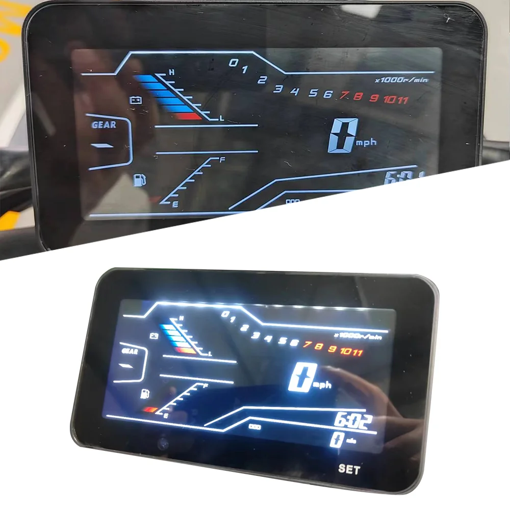 Universal LCD Display Instrument Speedometer Odometer Tachometer Fit ...