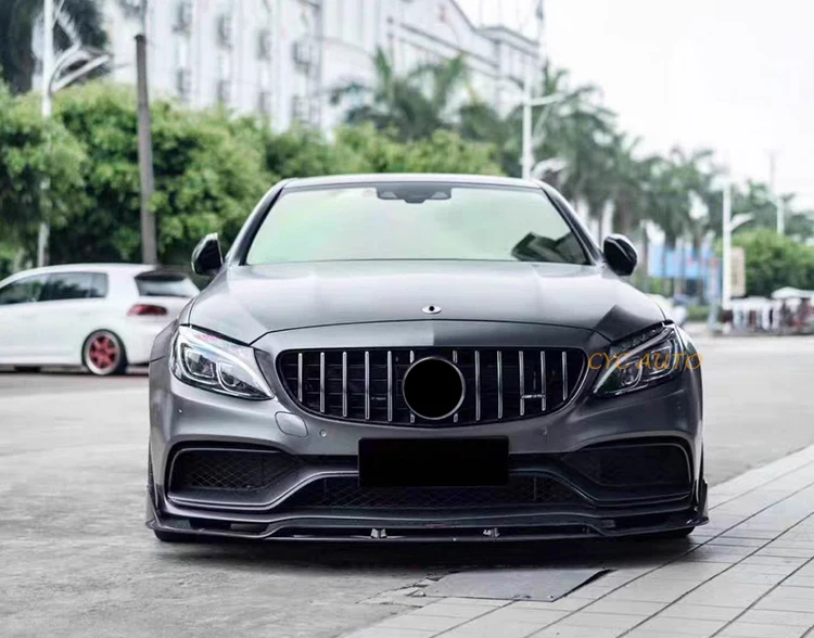 Panamericana AMG GT Style Front Bumper Grille Black for C63