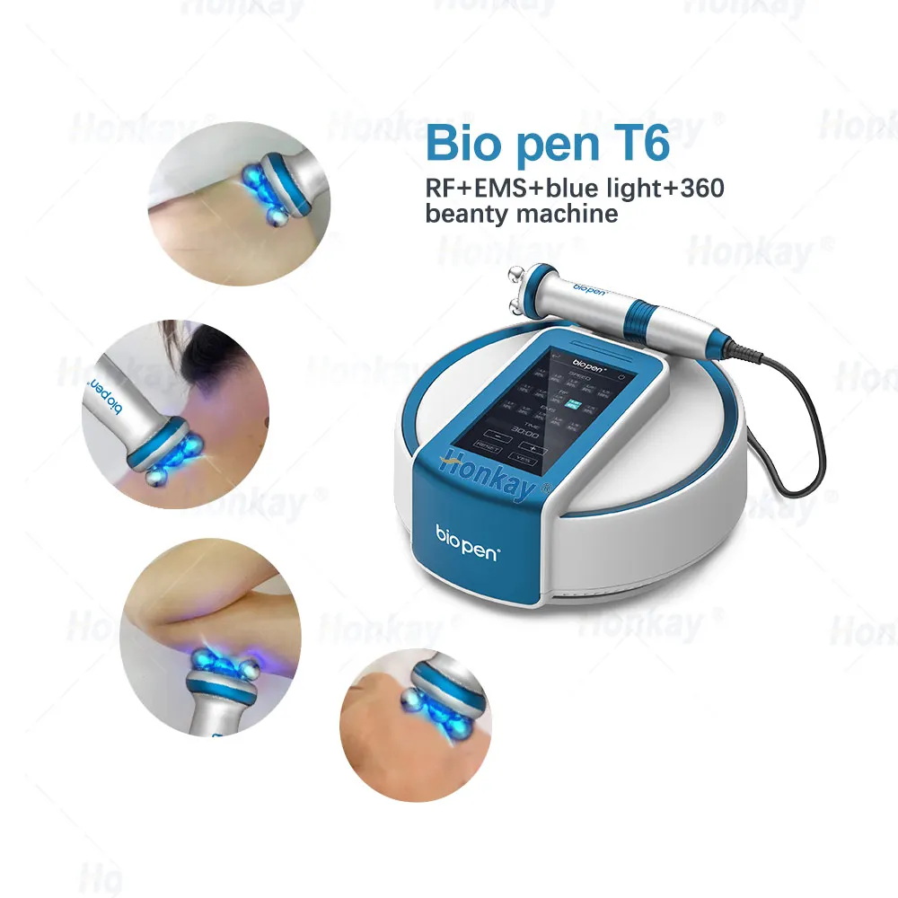Professional Wrinkle Removal Rf Ems Bio Pen T6 Blue Light Portable Skin ...