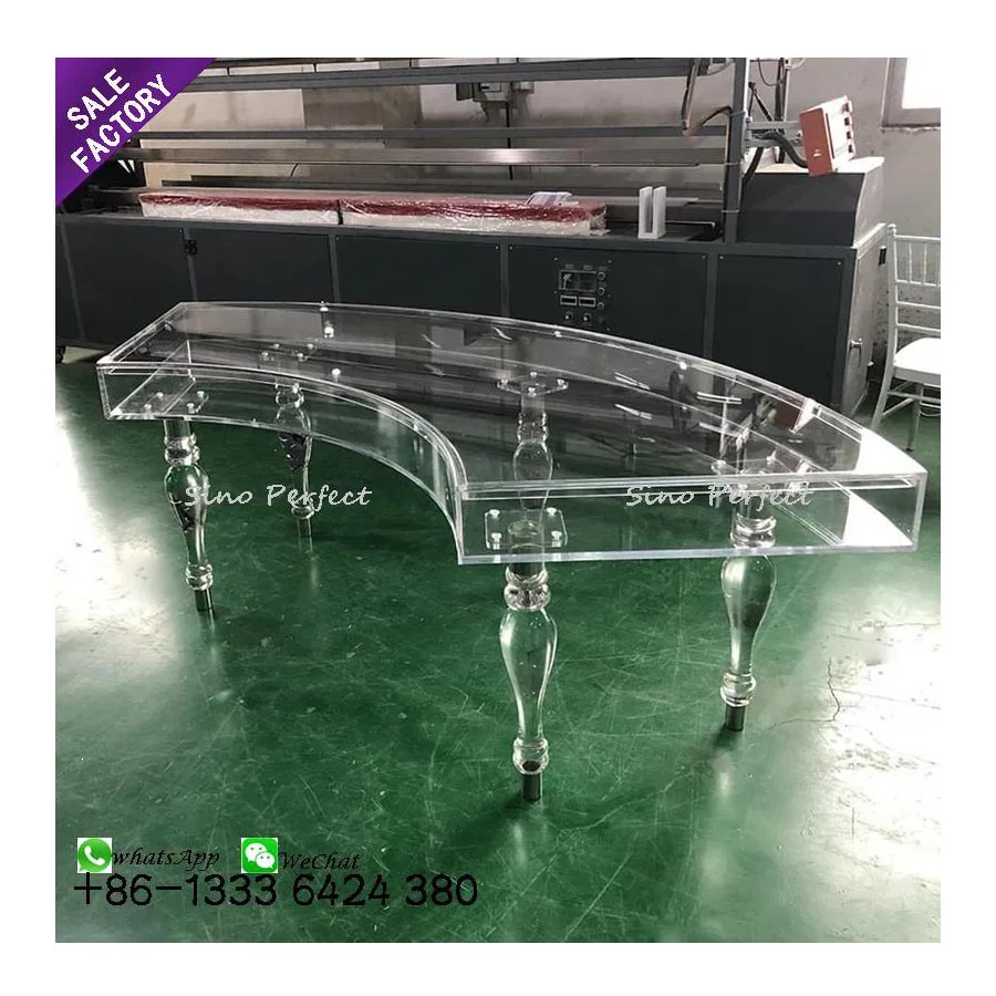 Wholesale Low Price Arc Shape Banquet Event Crystal Transparent Ghost ...