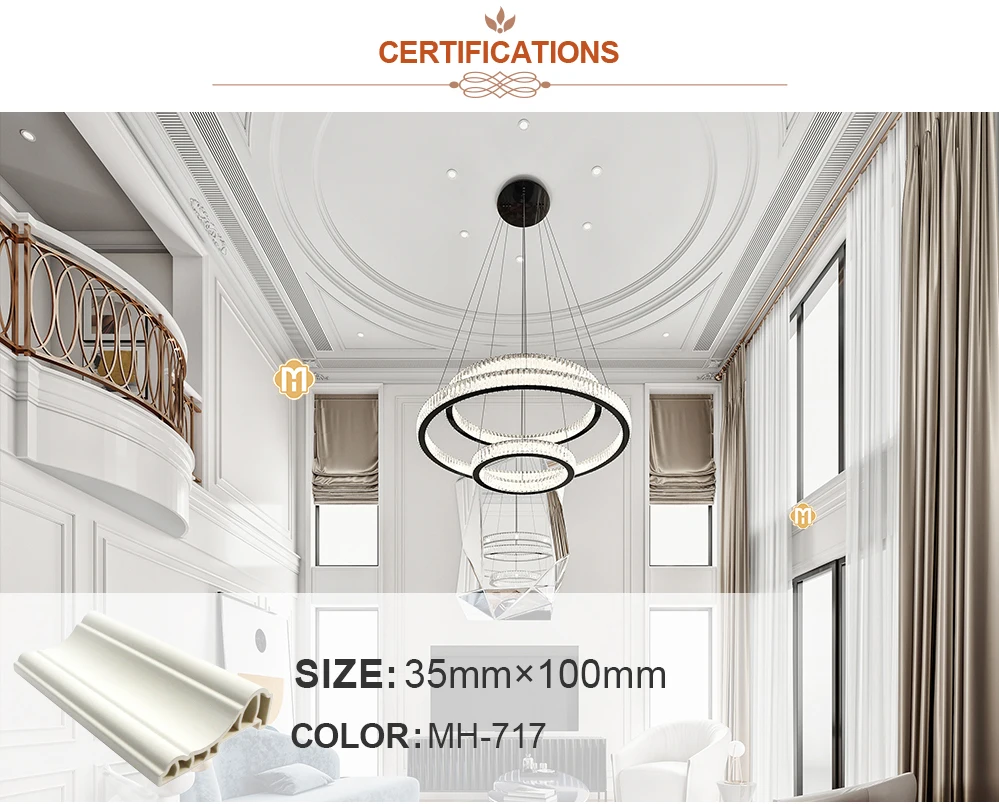 Corniche PVC Blanc - Stylish & Durable Decorative Cornice
