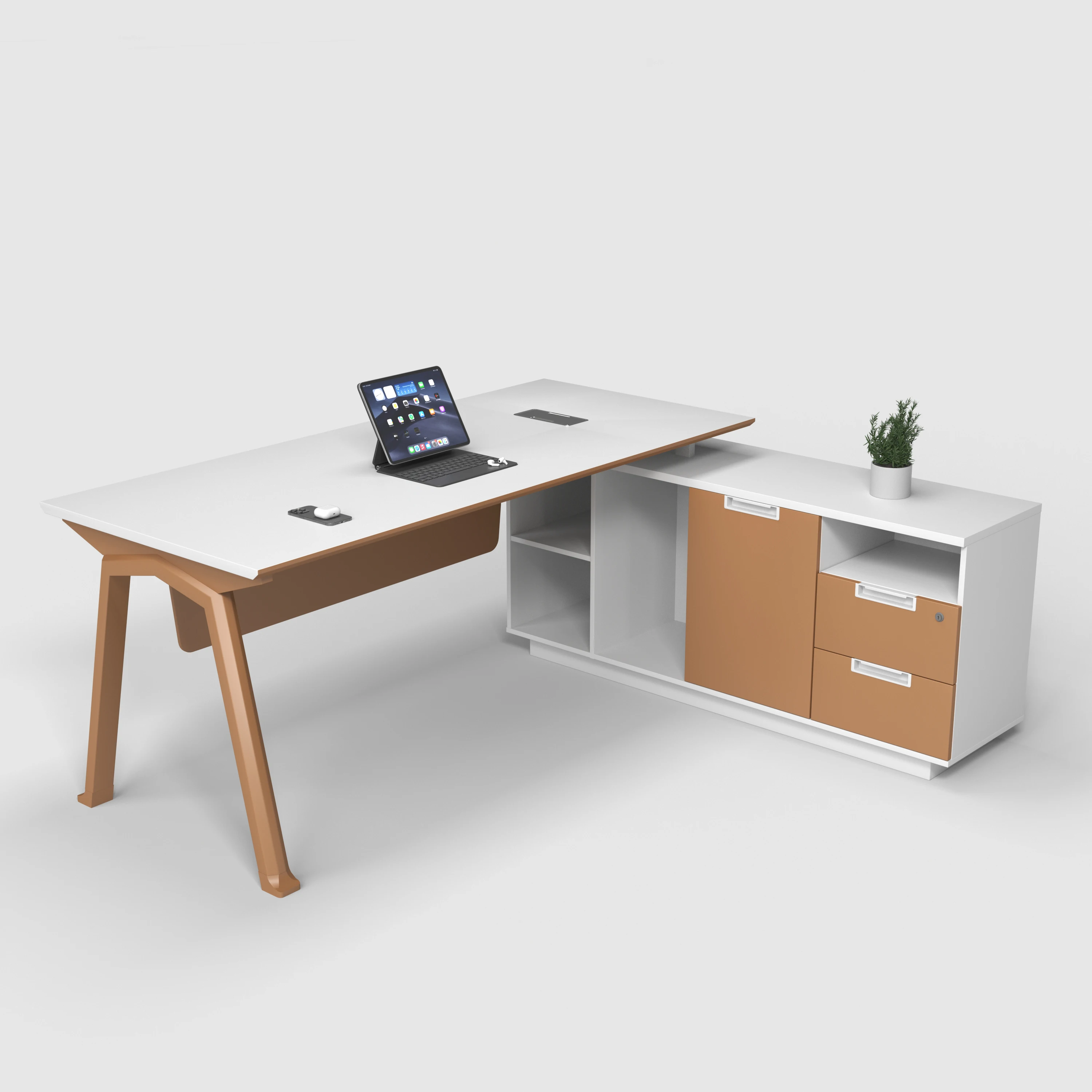 Modern L Shape Director Table With Drawer Office Manager Executive ...