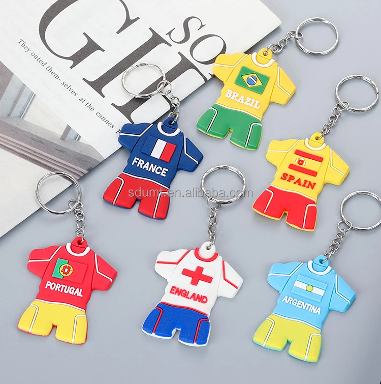 Custom Pvc Keychain Accessories Key Ring Gifts For Soccer Football Fans ...