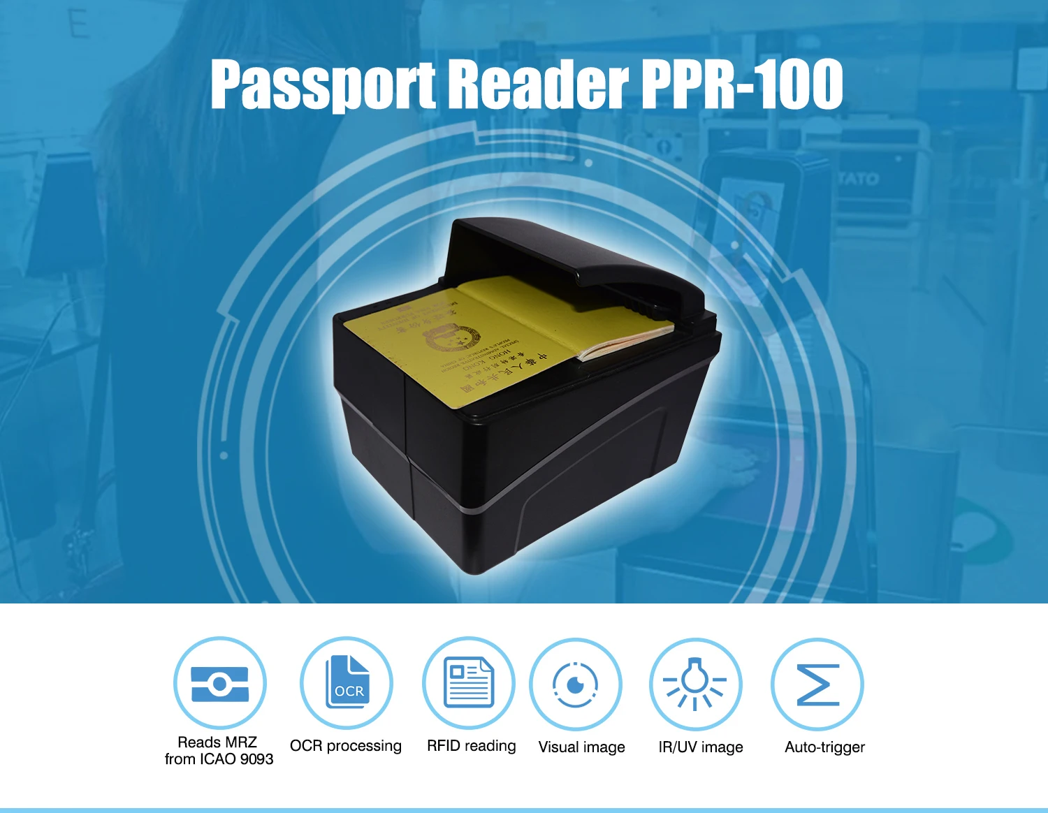 Nfc Usb Mrz Ocr Documents Rfid Passport Code Reader Ppr100a - Buy ...