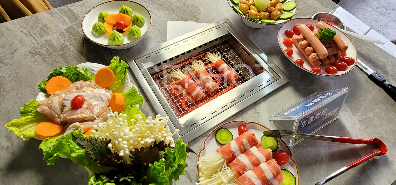 CENHOT Commerical Restaurant Smokeless Individual Small Mini BBQ Grill ...