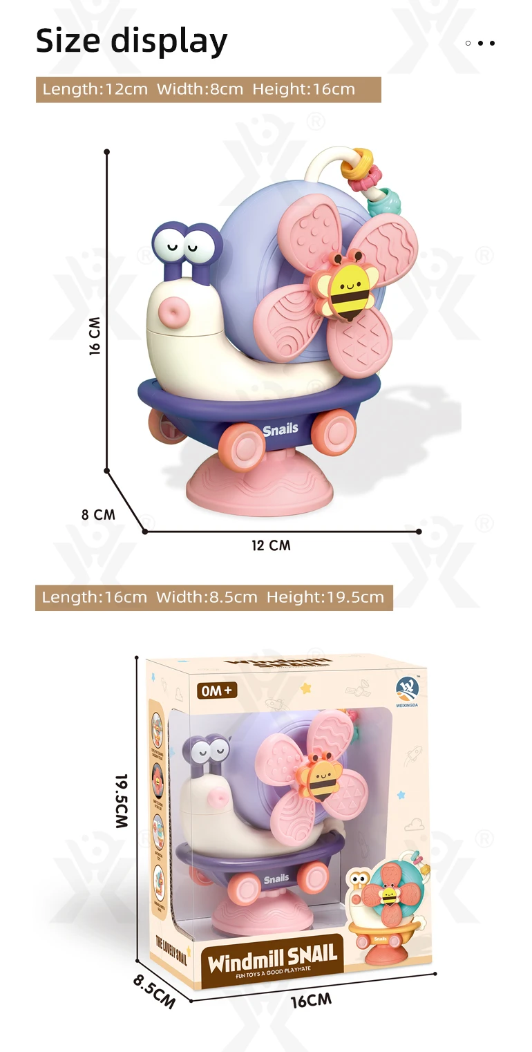 Chengji Sensory Baby Toys 5 in 1 - Rotating Windmill Spinner