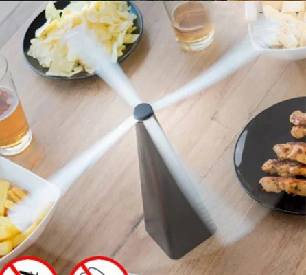 Patented Black Tabletop Fly Deterrent Fan Indoor/Outdoor Bug Repellent ...