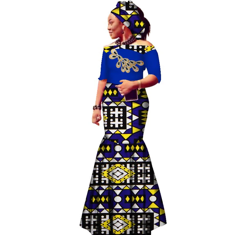 African Dashiki Gowns Maxi Dress Bazin Batik Gowns Cotton Wax Gowns ...
