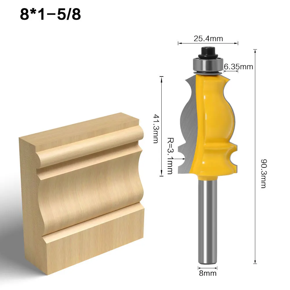 12mm 1/2inch 8mm Shank Router Bit - Alluse Woodworking Tools