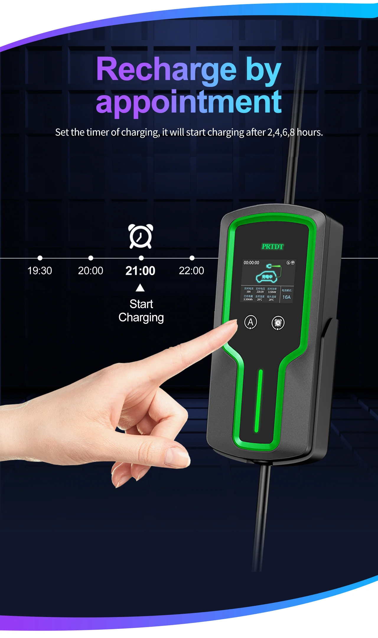 Type 2 Ev Charger 8A~32A EV Charger Home Portable Electric Vehicle Car ...