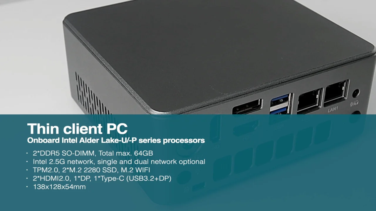 Thin Client Pc 12th/13th Gen I3-1235u/i5-1240p/i7-1260p 2*hd 2*dp ...