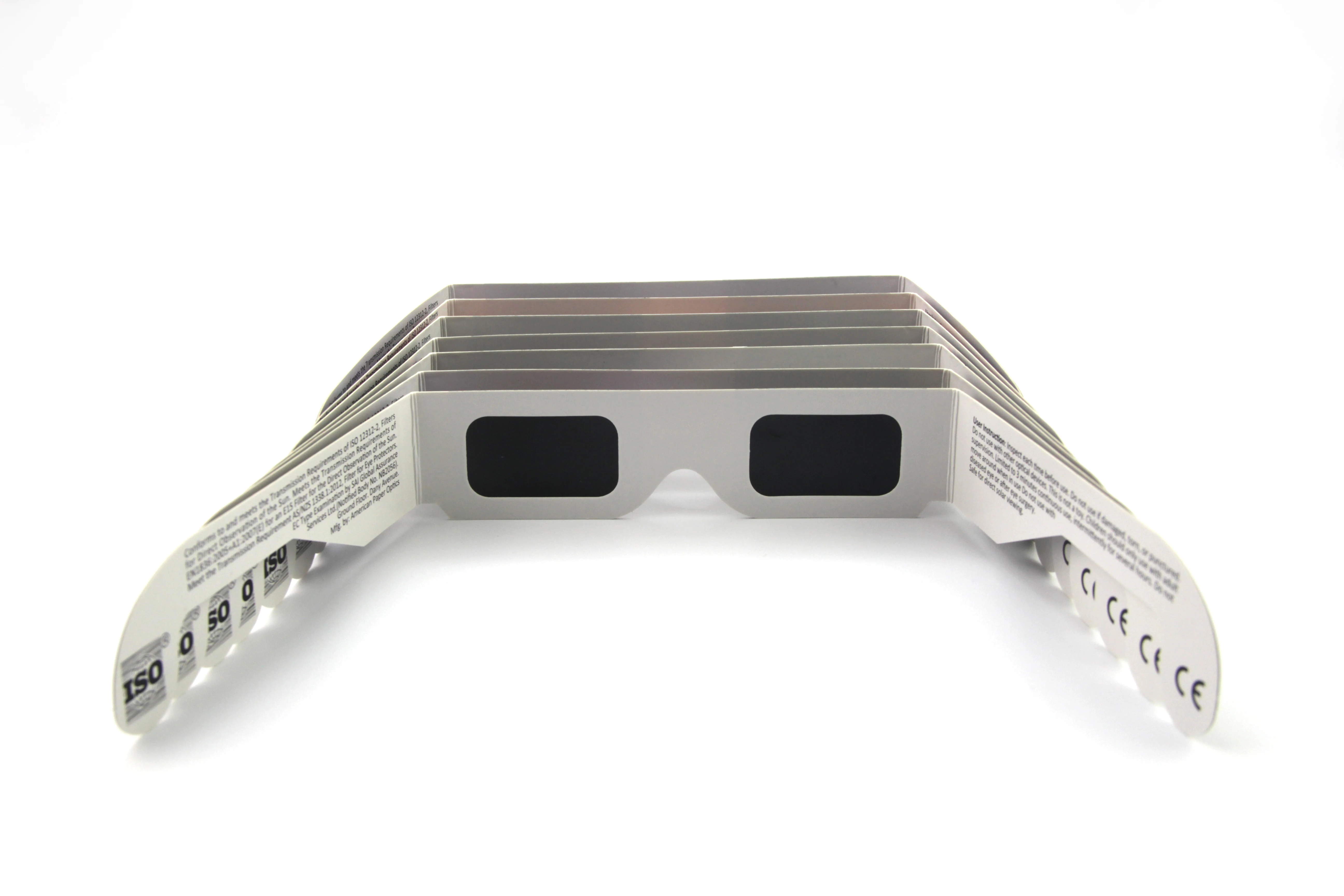 Factory Iso Certified Solar Eclipse Glasses Customized Design Viewing Paper Solar Eclipse