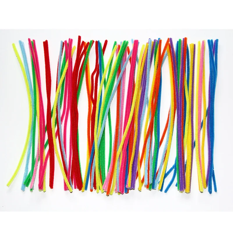 100PCS in One 30cm Soft Fuzzy Sticks Craft Pipe Cleaner DIY Twist Magic ...