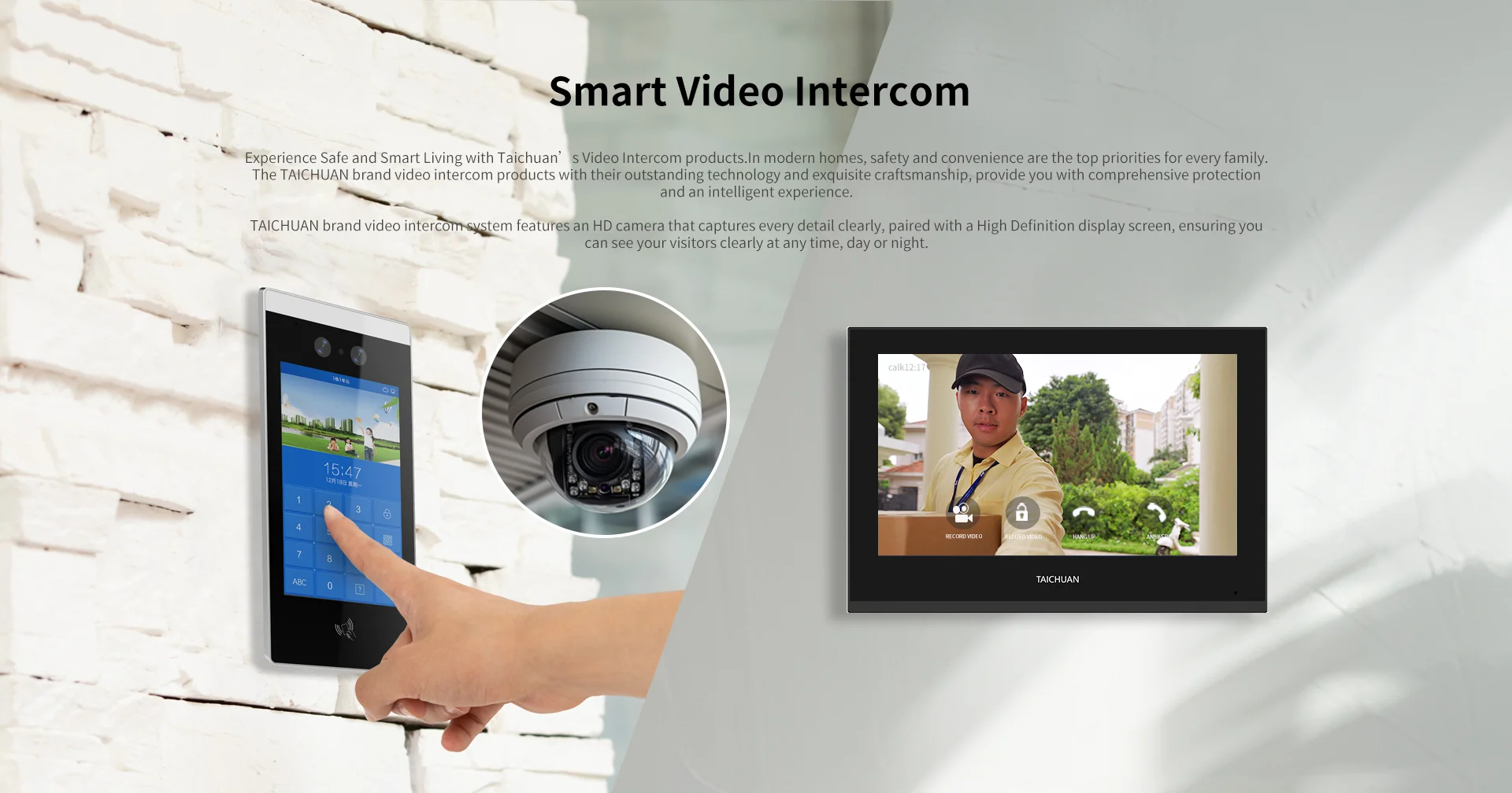 4 House Villa Intercom with 7 Inch Android Indoor Monitor Tuya Smart ...