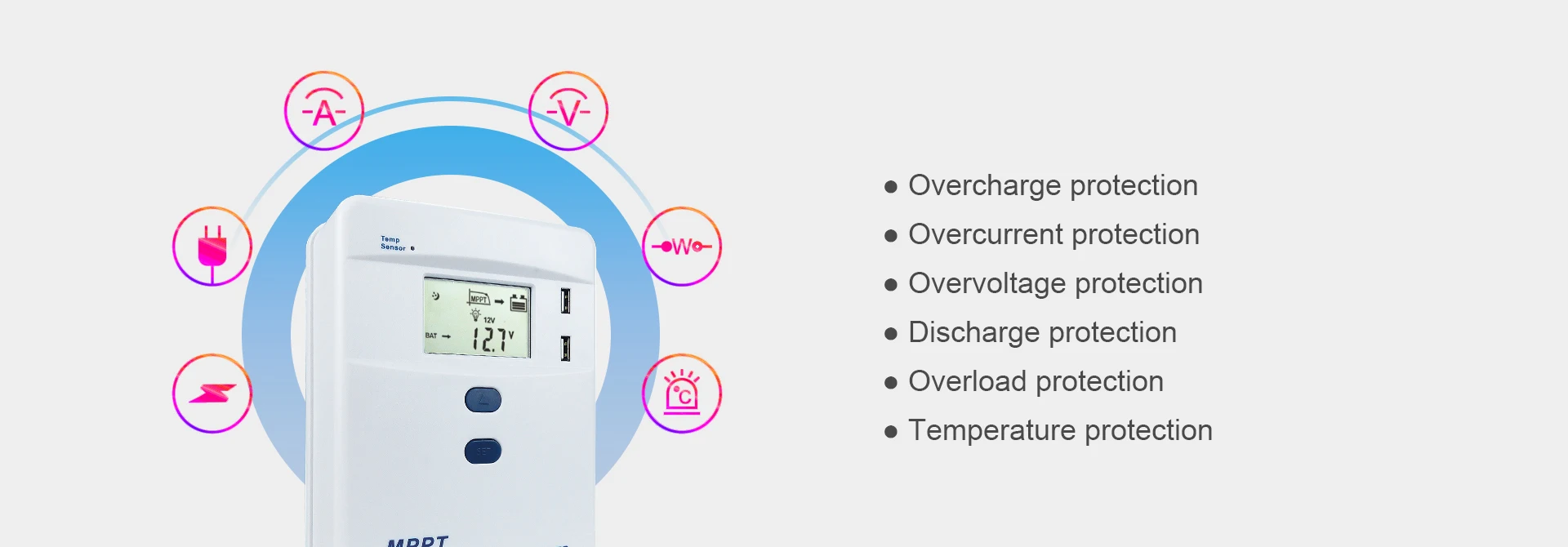 Gcsoar 12v 24v 20a Ble Solar Charge Controller Mppt With Lcd Display ...